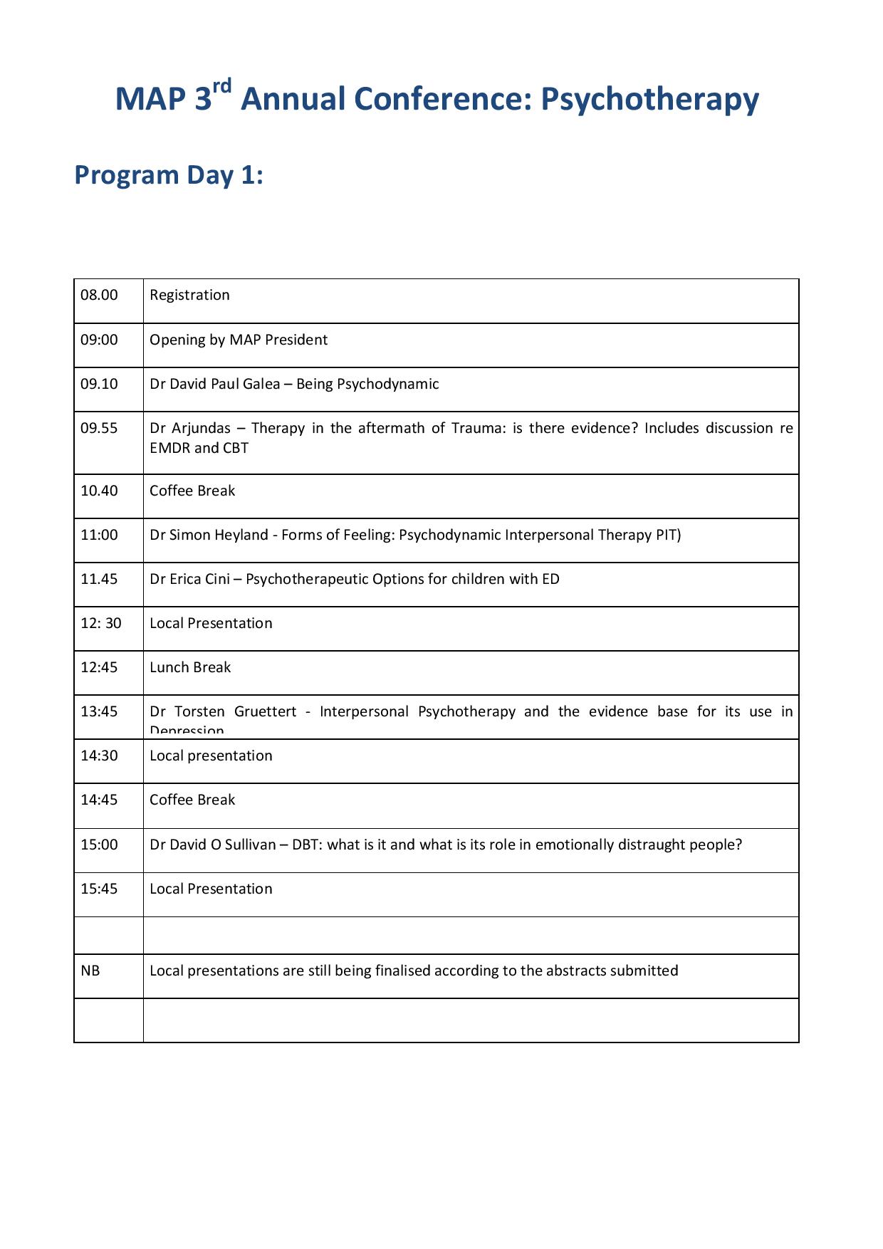 Conference 2018 – MAP